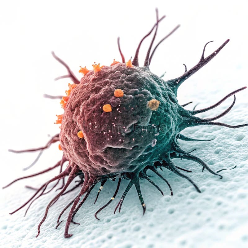 Microscopic View of a Cancer Cell Isolated on White Background Stock ...