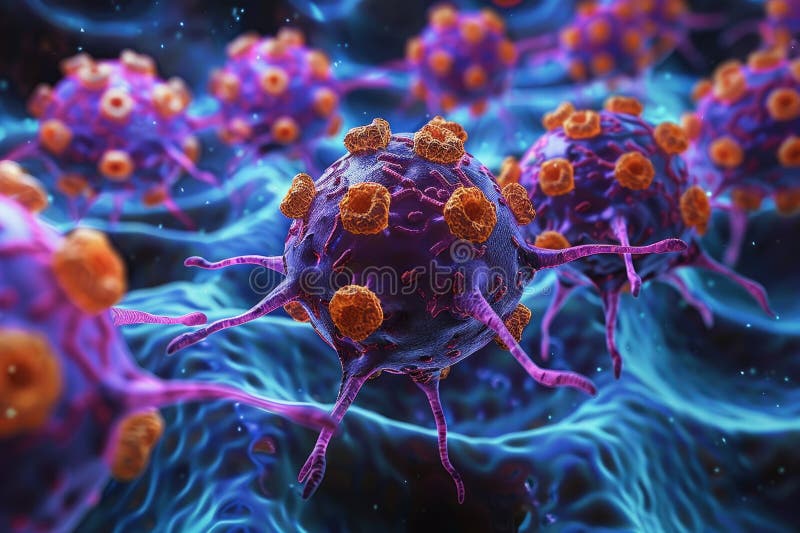 Microscopic View of Cancer Cells: Aggressive Tumor Growth and Cellular ...
