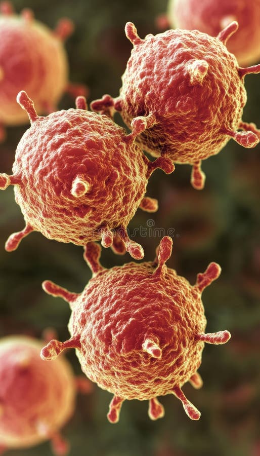 Microscopic View of Cancer Cells, Detailed Illustration of Cellular ...