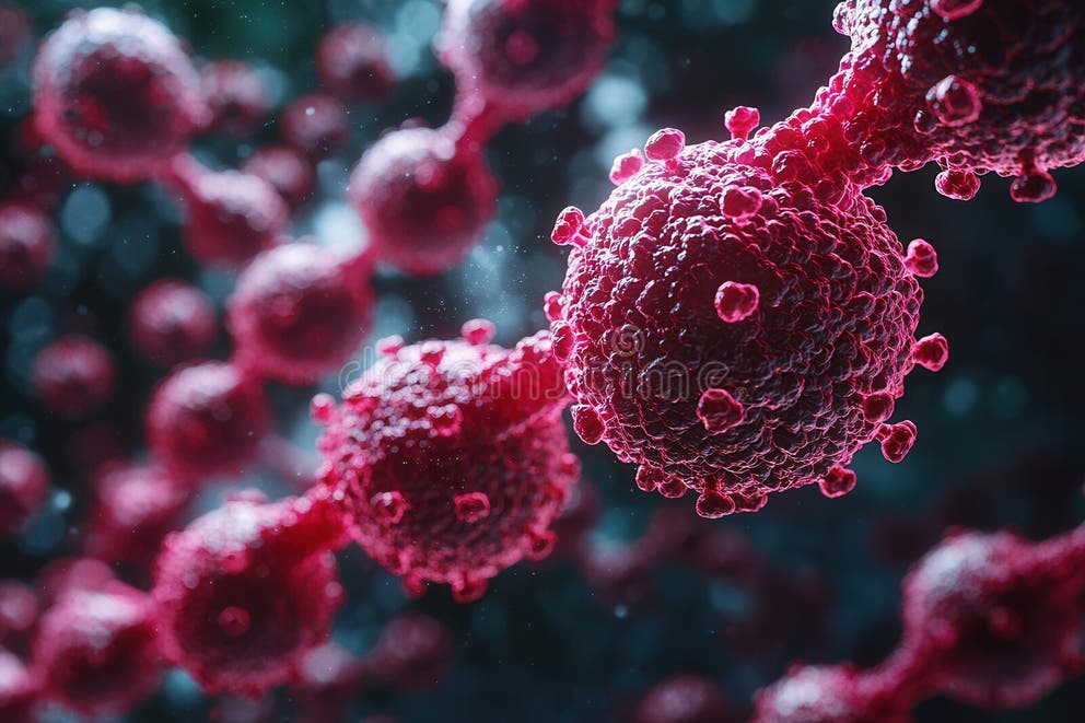 Microscopic View of Cancer Cells Developing and Multiplying Stock Photo ...