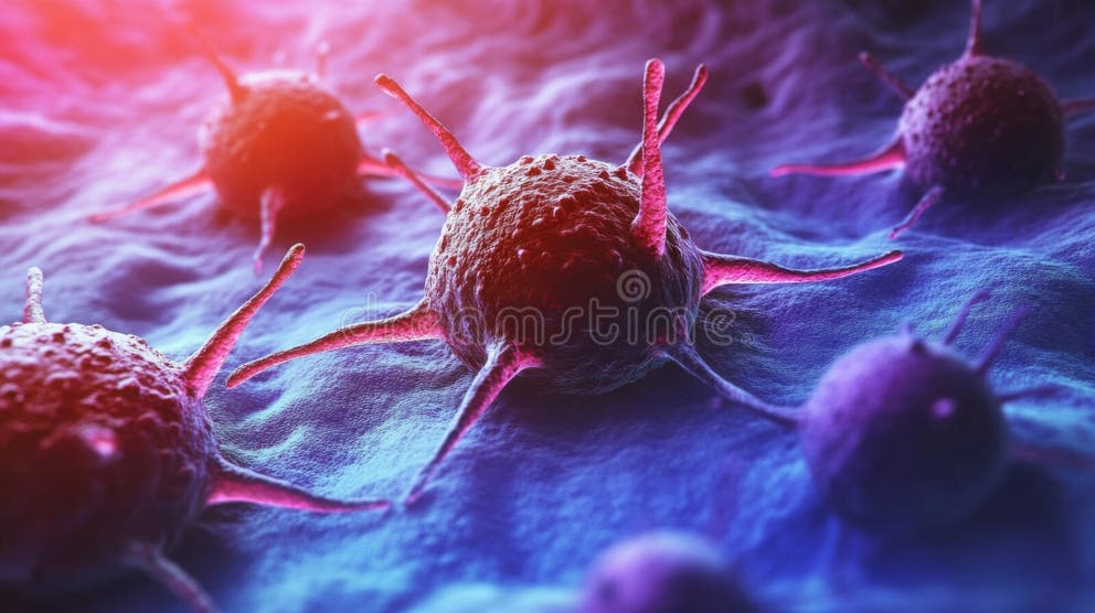 Microscopic View of Cancer Cells Dividing and Multiplying Stock ...