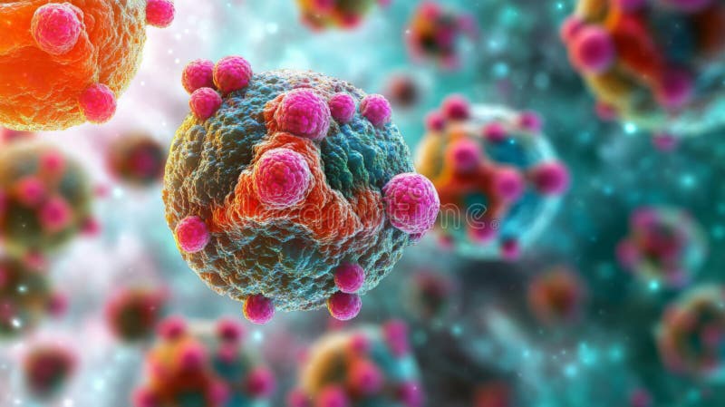 Microscopic View of Cancer Cells Dividing and Multiplying Stock ...