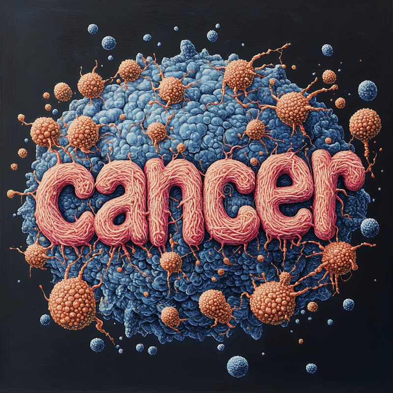 Microscopic View Cancer Cells Form the Word Stock Photo - Image of ...