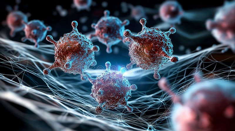 Microscopic View of Cancer Cells Multiplying Showcasing Their Intricate ...