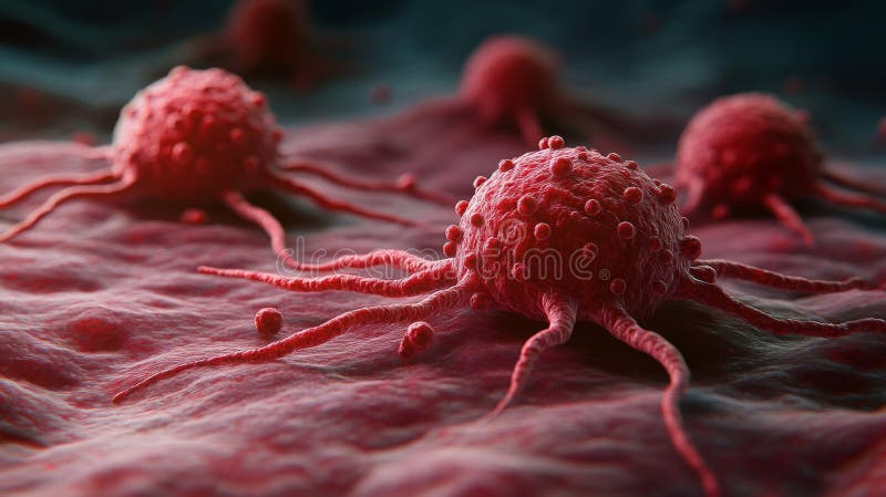 Microscopic View of Cancer Cells Spreading through Tissue Stock ...