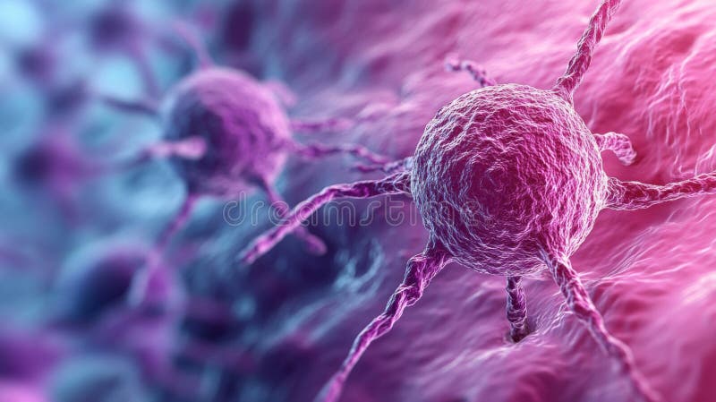 Microscopic View of Cancer Cells in Tissue Stock Illustration ...