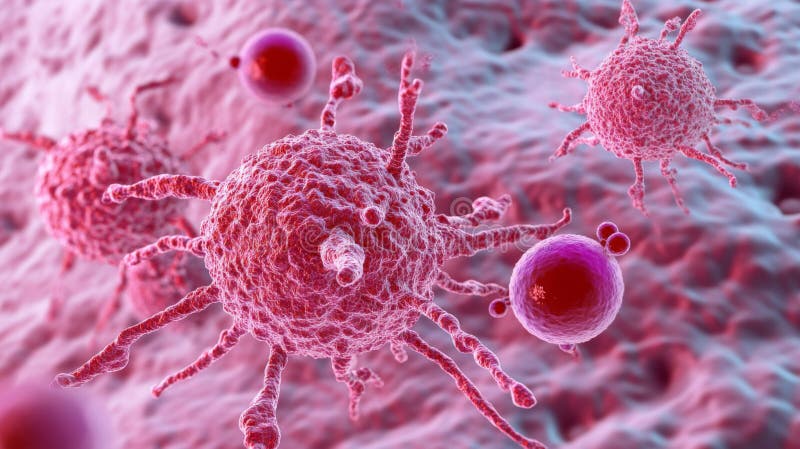 Microscopic View of Cancer Cells Undergoing Metastasis Stock ...