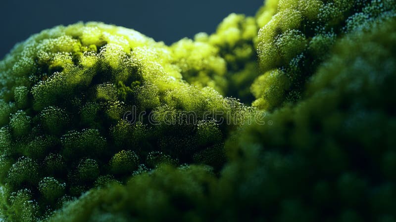 Microscopic View Capturing Spherical Green Bacteria Colonies Actively ...