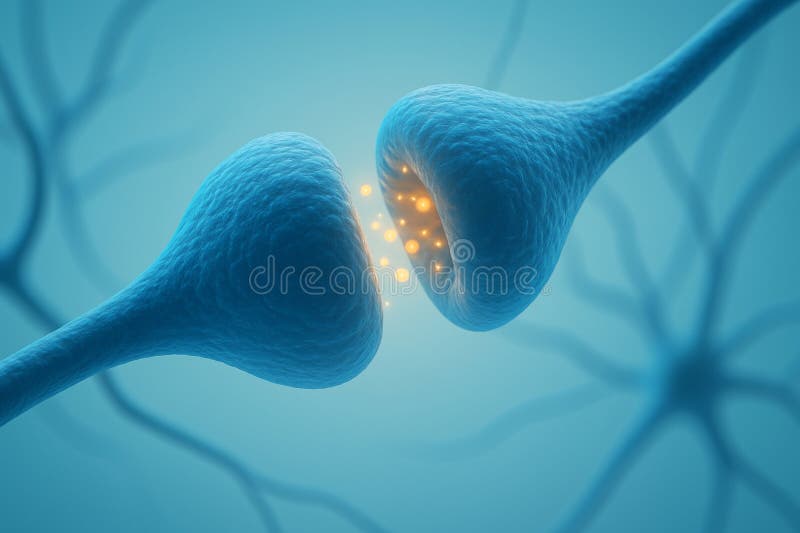 Microscopic View Neuron Communication Synaptic Transmission Brain Stock ...