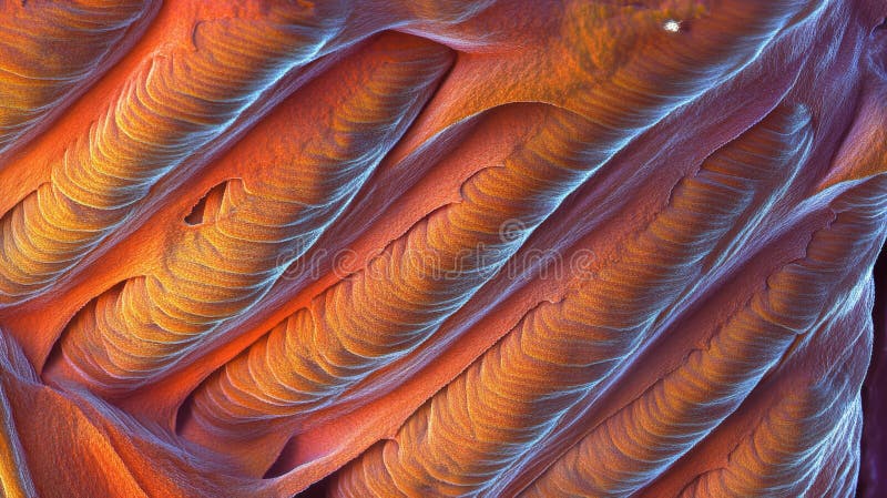 Microscopic View of Cardiac Muscle Myocytes Striations Nuclei and ...