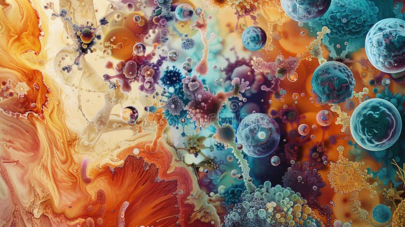 Microscopic View of Cell, Abstract Background of Microbiology, Micro ...