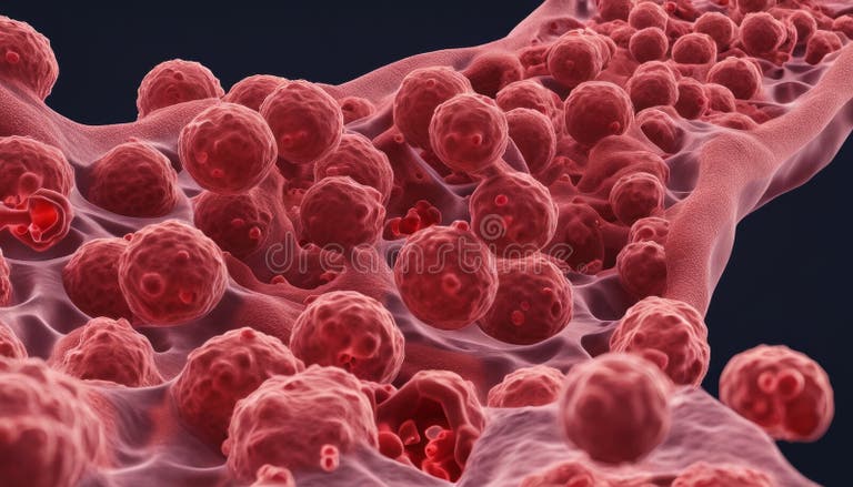 Microscopic View of a Cell Cluster, Possibly Cancerous, Under a ...