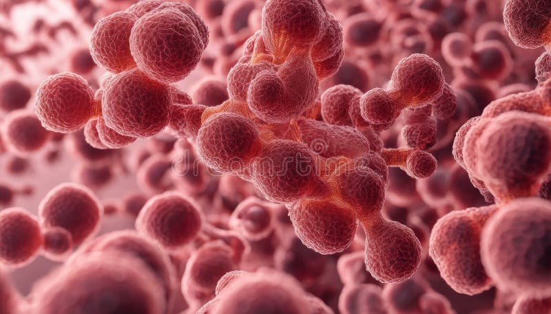 Microscopic View of a Cell Cluster, Possibly a Tumor, with a Focus on ...