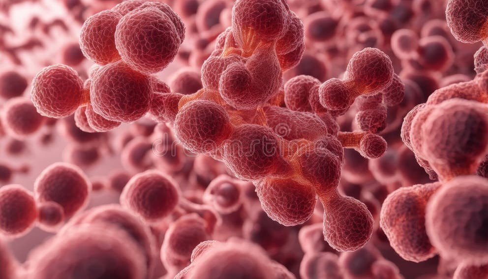 Microscopic View of a Cell Cluster, Possibly a Tumor, with a Focus on ...