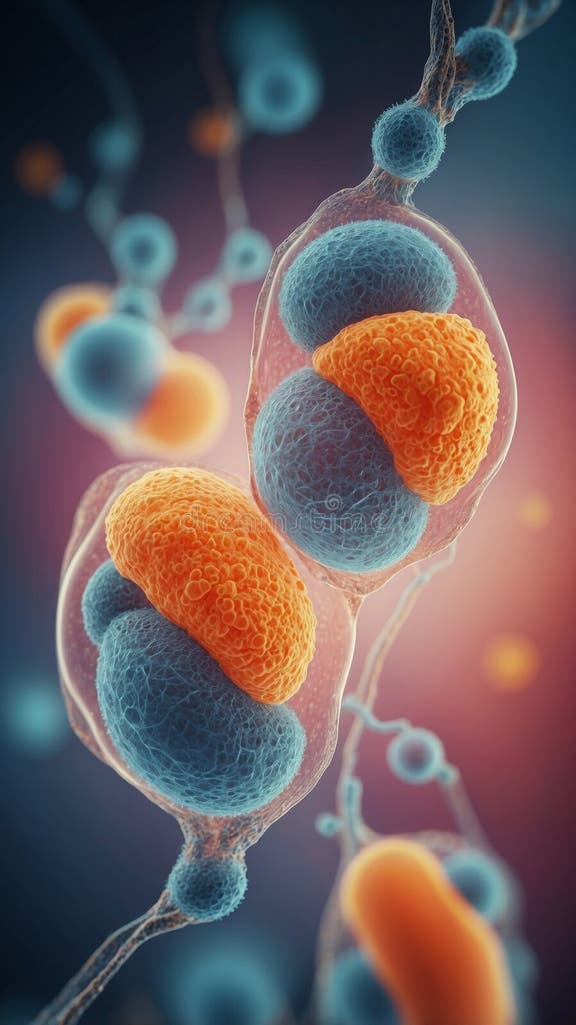 Microscopic View of a Cell Dividing Showing Cell Division and ...