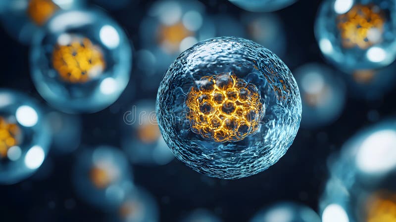 Microscopic View of Cell Division Detailed 3D Render of a Cell S ...