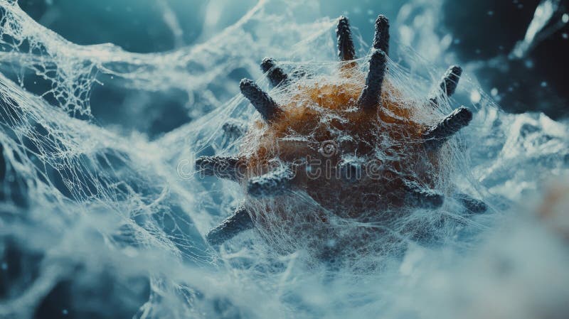 A Microscopic View of a Cell in Division, Revealing Complex Structures ...