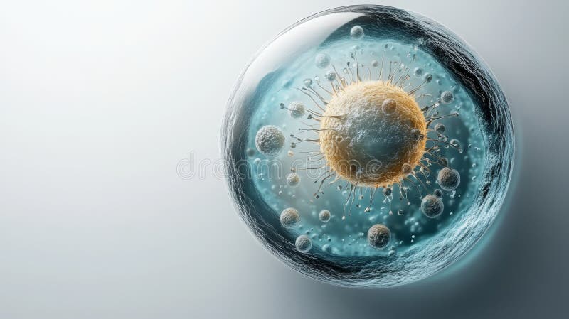 A Microscopic View of a Cell in a Glass Sphere, Highlighting the ...