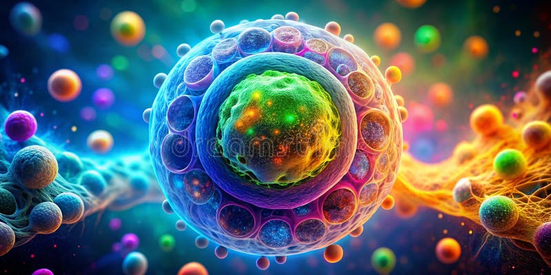 A Microscopic View of a Cell Illuminated by a Vibrant Spectrum of ...