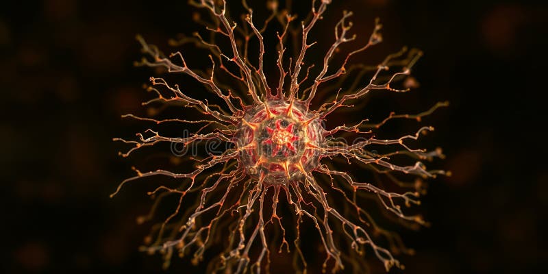 A Microscopic View of a Cell with Intricate Branching Structures Stock ...