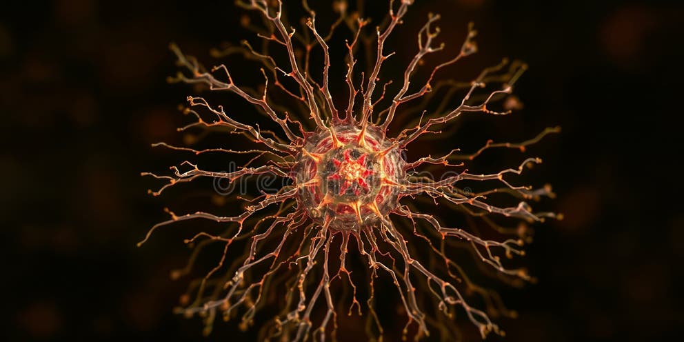A Microscopic View of a Cell with Intricate Branching Structures Stock ...