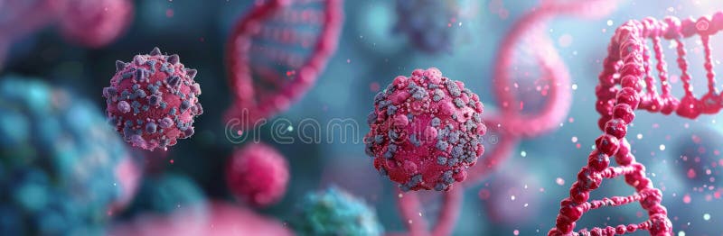 Microscopic View of a Cell and Its DNA Structure Stock Image - Image of ...