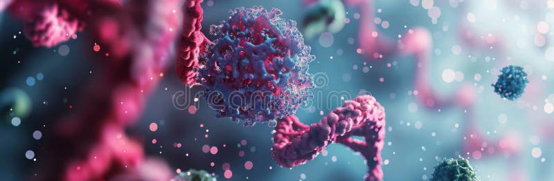 Microscopic View of a Cell and Its DNA Structure Stock Image - Image of ...