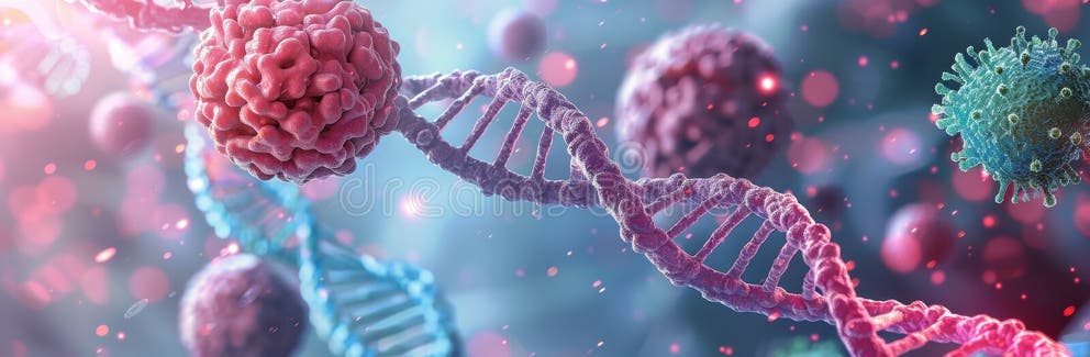 Microscopic View of a Cell and Its DNA Structure Stock Photo - Image of ...