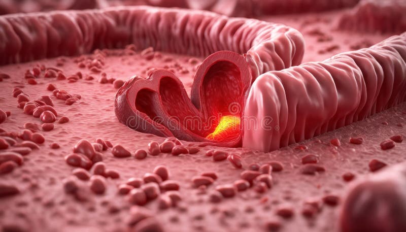 Microscopic View of a Cell Membrane with a Fluorescent Probe Stock ...