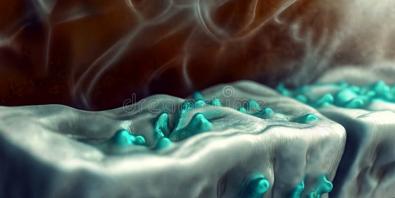 Microscopic View of Cell Membrane with Ion Channels Allowing Passage of ...