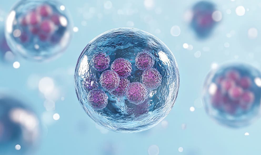 A Microscopic View of a Cell with Multiple Nuclei Stock Illustration ...