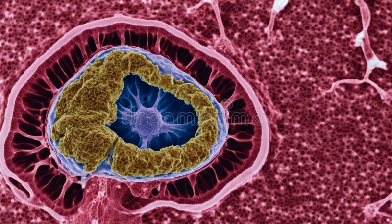 A Microscopic View of a Cell Nucleus, the Heart of the Cell Stock ...