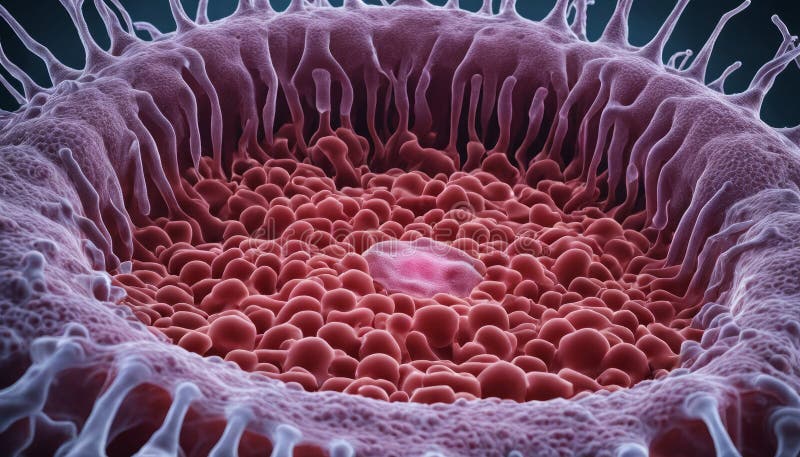 Microscopic View of a Cell with a Nucleus, Illustrating the Intricate ...