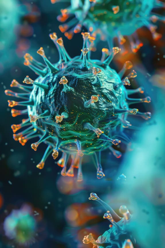 Microscopic View of a Cell with Numerous Tiny Dots, Ideal for Science ...