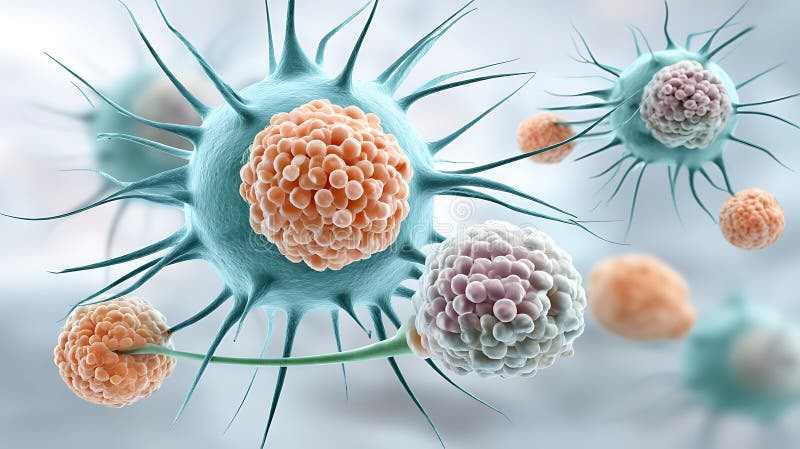 Microscopic View of Cells Detailed 3D Rendering of Biological ...