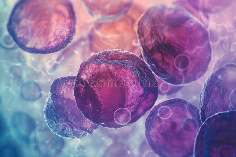 Microscopic View of Cells Dividing and Multiplying in 3d Render Stock ...