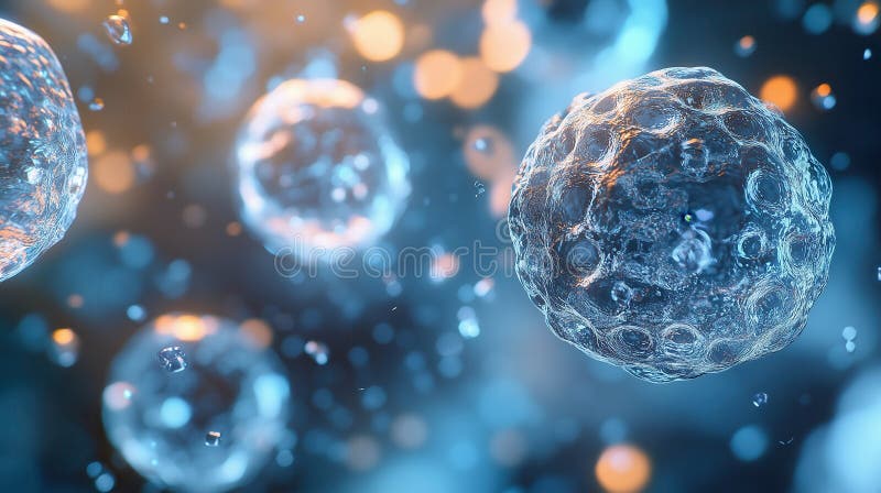 Microscopic View of Cells Dividing and Regenerating in a Futuristic ...