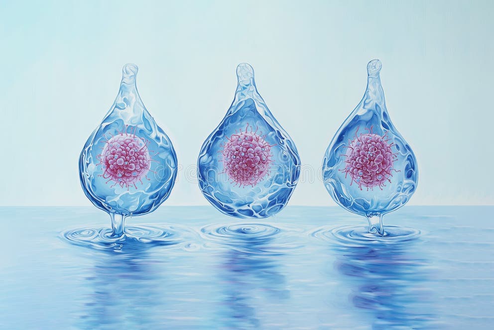 Microscopic View of Cells in Fluid Stock Photo - Image of nucleus ...