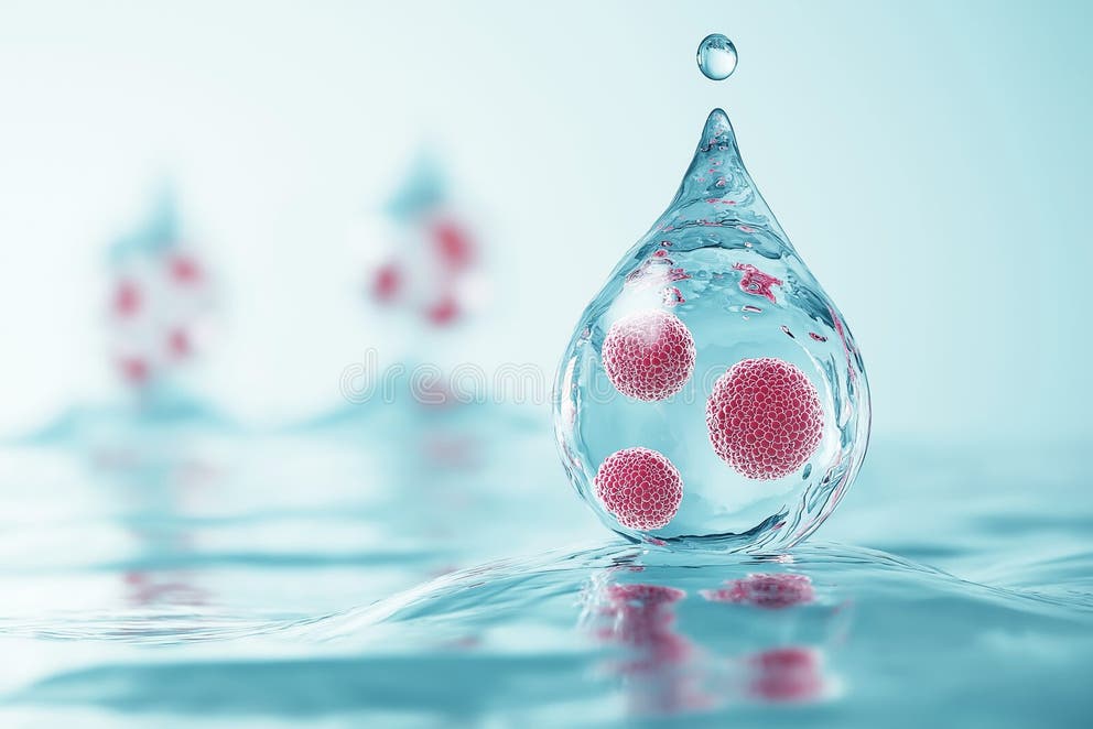 Microscopic View of Cells in Fluid Stock Illustration - Illustration of ...