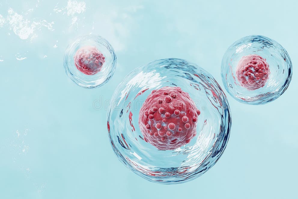 Microscopic View of Cells in Fluid Stock Photo - Image of biology ...