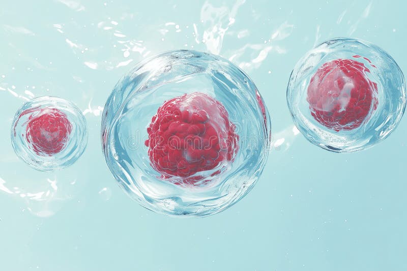 Microscopic View of Cells in Fluid Stock Illustration - Illustration of ...