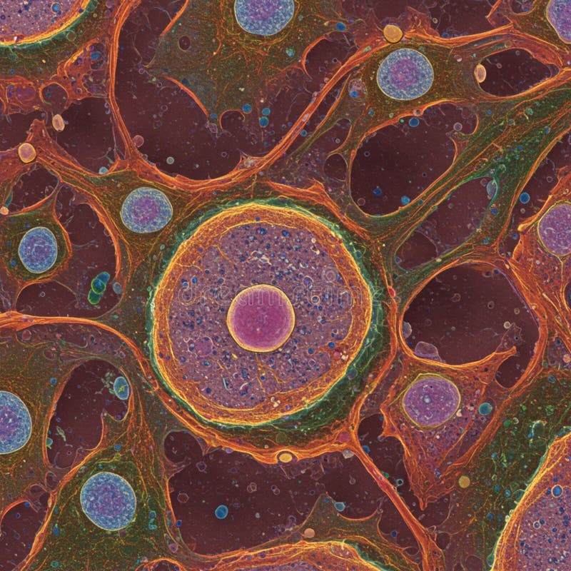 Microscopic View of Cells, Likely a Stylized or Stained Image ...