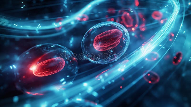 Microscopic View of Cells with Mitochondria Stock Photo - Image of ...