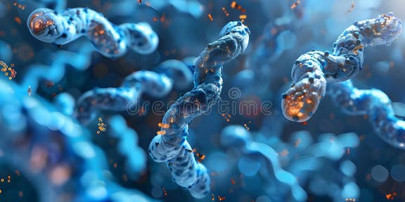 Microscopic View of Cells and Structures in Medical Background Stock ...