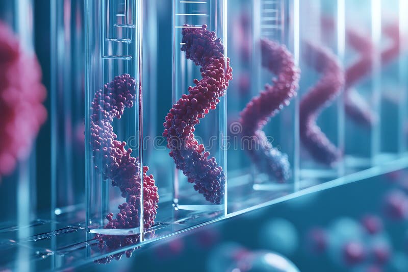 Microscopic View of Cells in Test Tubes Stock Illustration ...