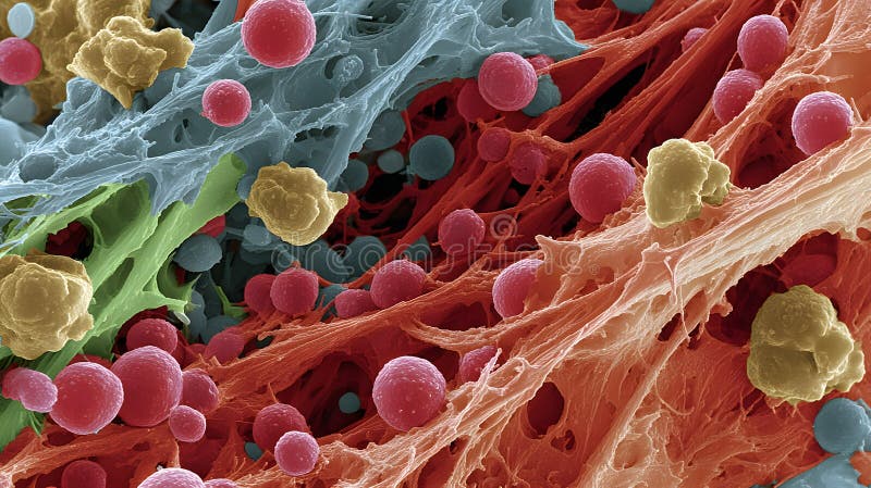 Microscopic View of Cells and Tissue, Ai Generated Stock Illustration ...