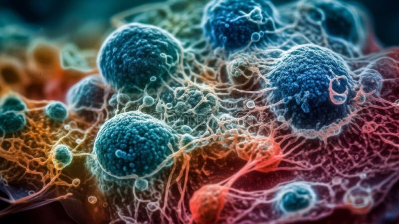 Microscopic View of Cells Under the Microscope. Generative AI Stock ...