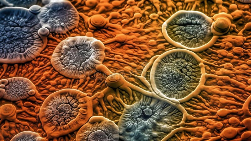 Microscopic View of Cells Under the Microscope. Generative AI Stock ...