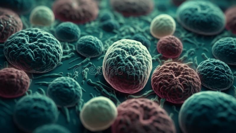 Microscopic View of Cells Under the Microscope. Generative AI Stock ...