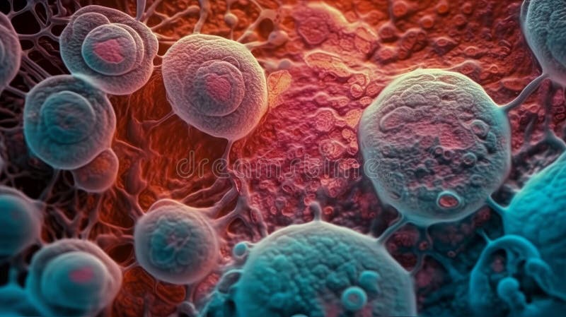 Microscopic View of Cells Under the Microscope. Generative Ai Stock ...